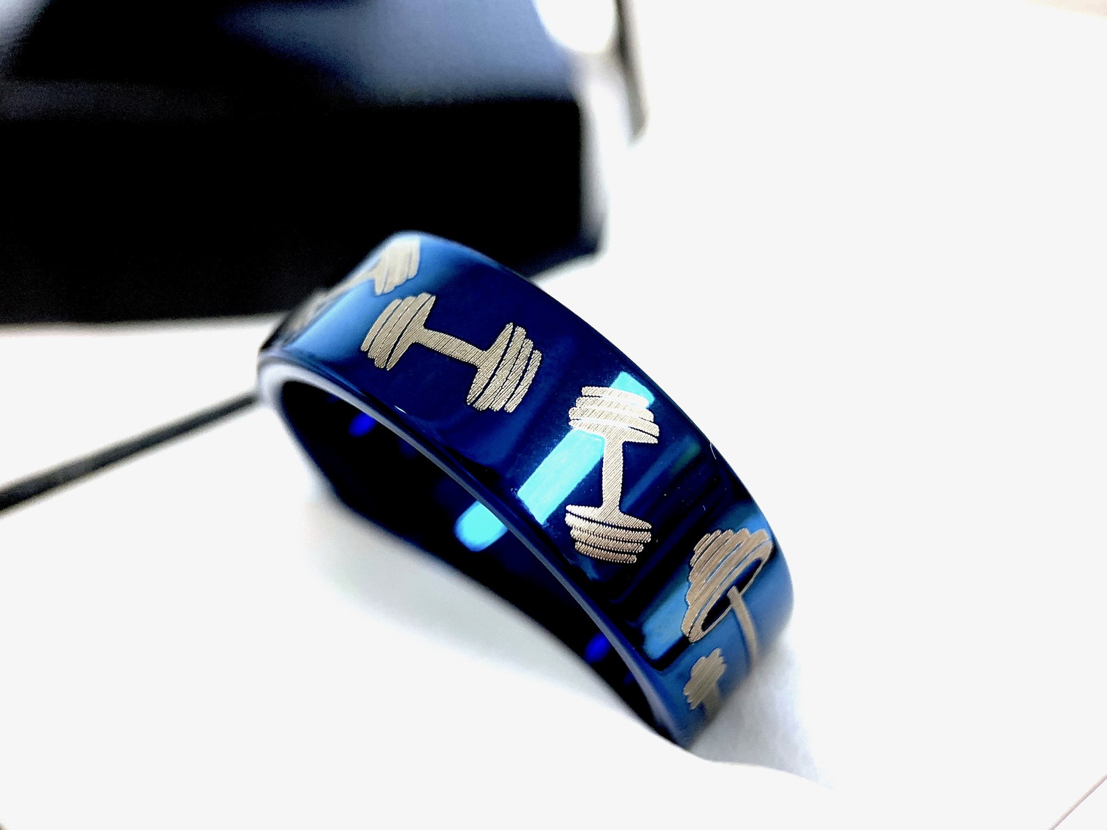 Dumbbell Ring Sport Ring Mens Ring Fitness Jewelry Sport - Etsy