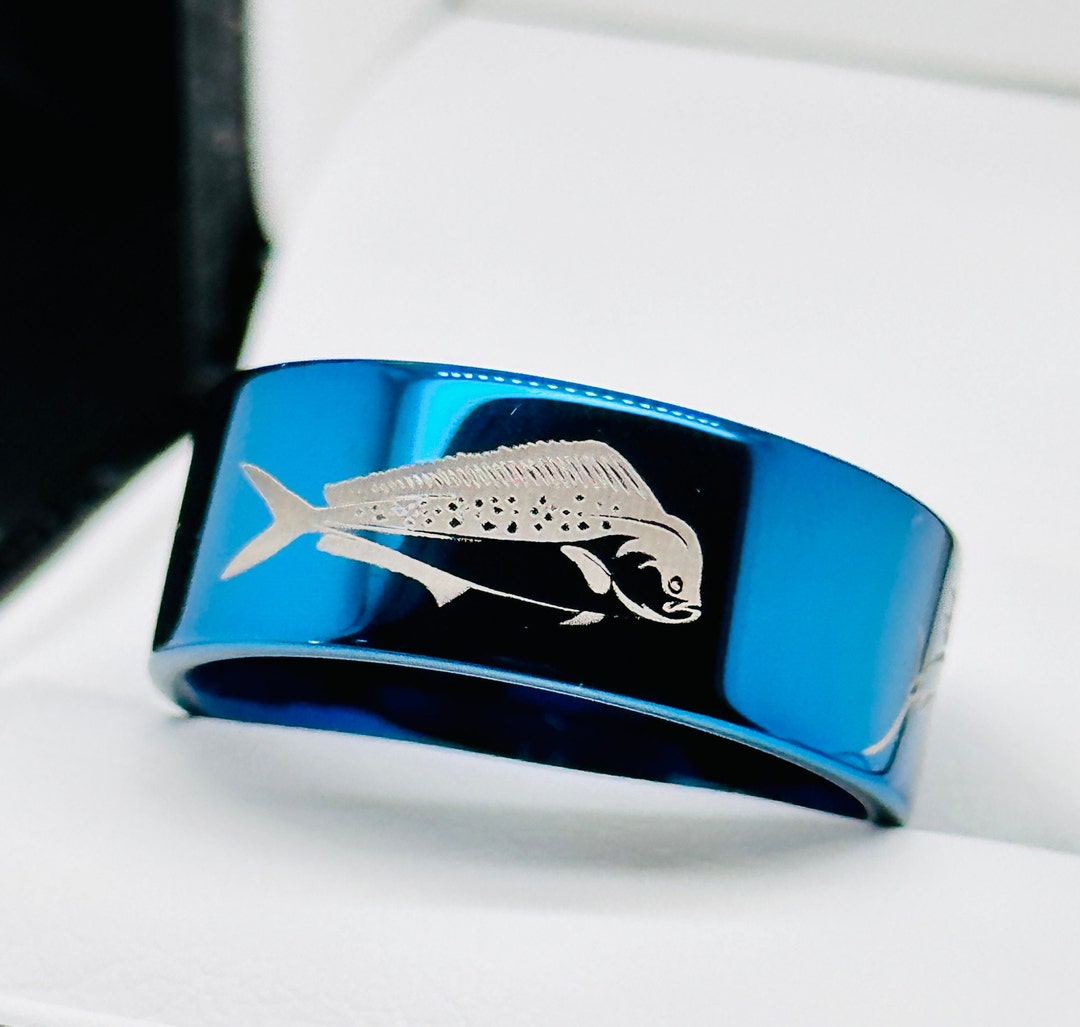 Sailfish, Marlin, Mahi Fish, Blue Tungsten Ring, Best Fisherman Gift ...