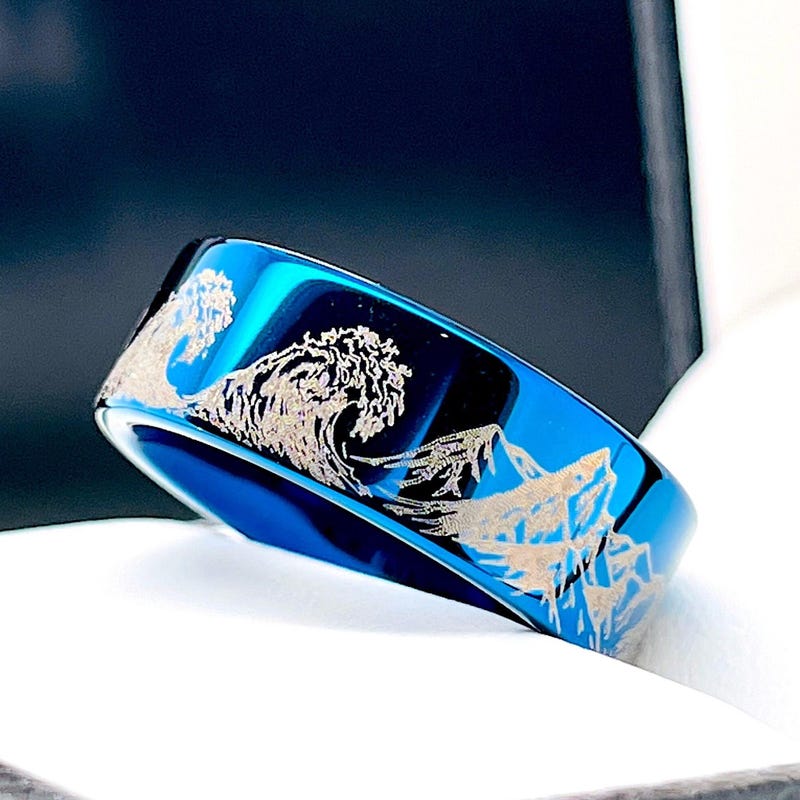 Ocean and Mountain Ring - Etsy