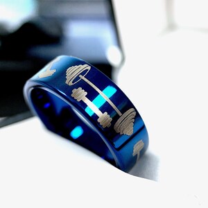 Dumbbell Ring Sport Ring Mens Ring Fitness Jewelry Sport - Etsy