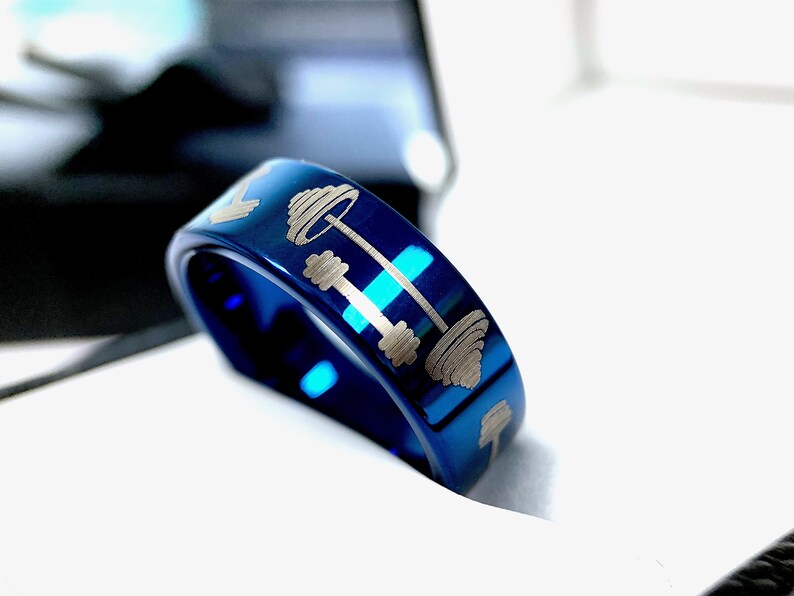 Dumbbell Ring Sport Ring Mens Ring Fitness Jewelry Sport - Etsy