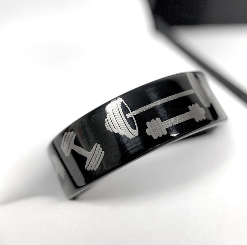 Dumbbell Ring Sport Ring Mens Ring Fitness Jewelry Sport - Etsy