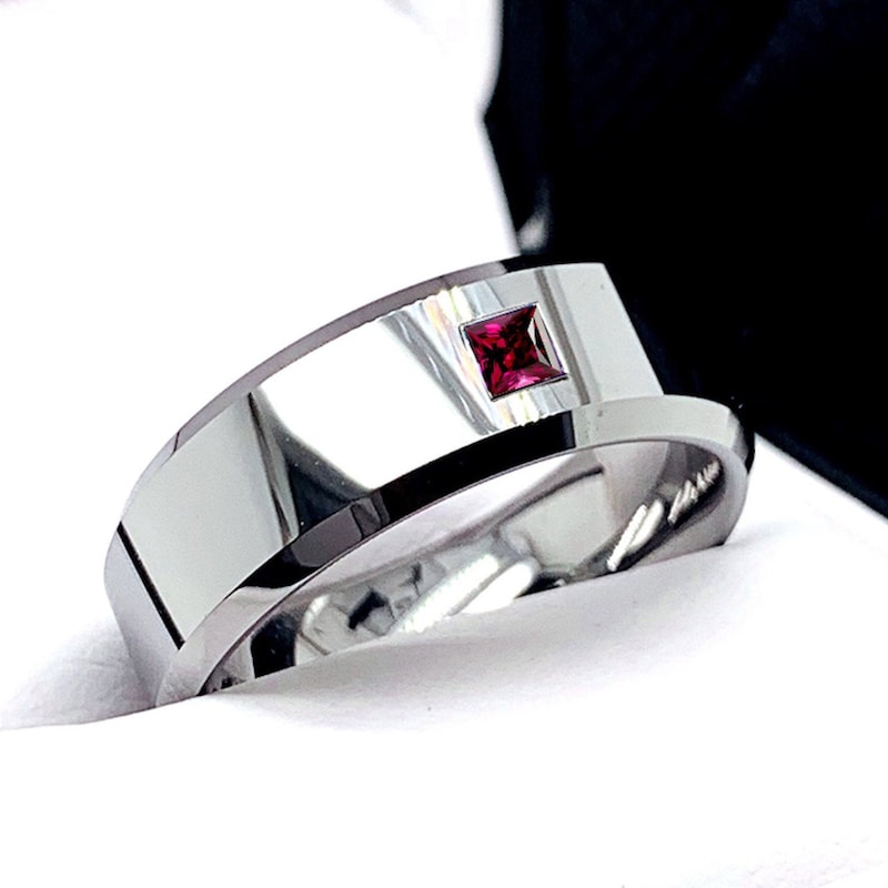 Red Stone Men Ring - Etsy