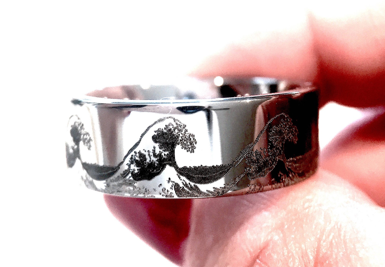 Wave Ring Ocean Ring Custom Wedding Ring Mens Wedding Band - Etsy