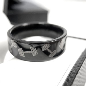 Dumbbell Ring Sport Ring Mens Ring Fitness Jewelry Sport - Etsy