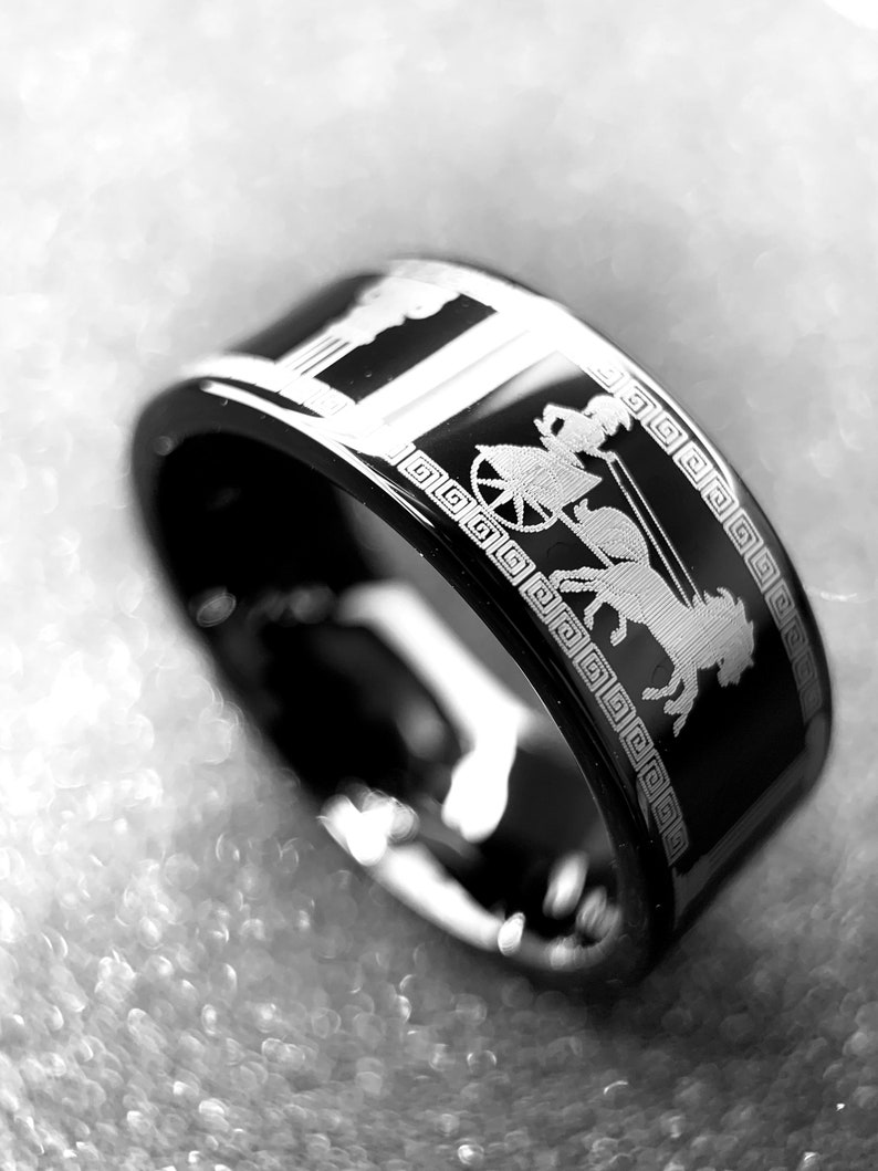 Tungsten Ring Ancient Greek Spartan Warriors Scene Pattern - Etsy