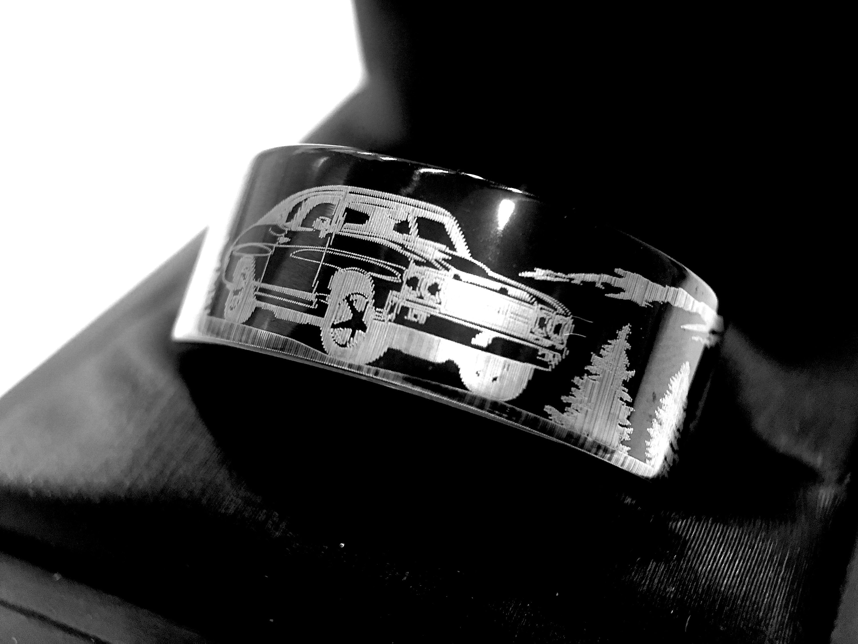 Mens Wedding Band Black Mustang Car Engraved Ring Mens Ring - Etsy Canada