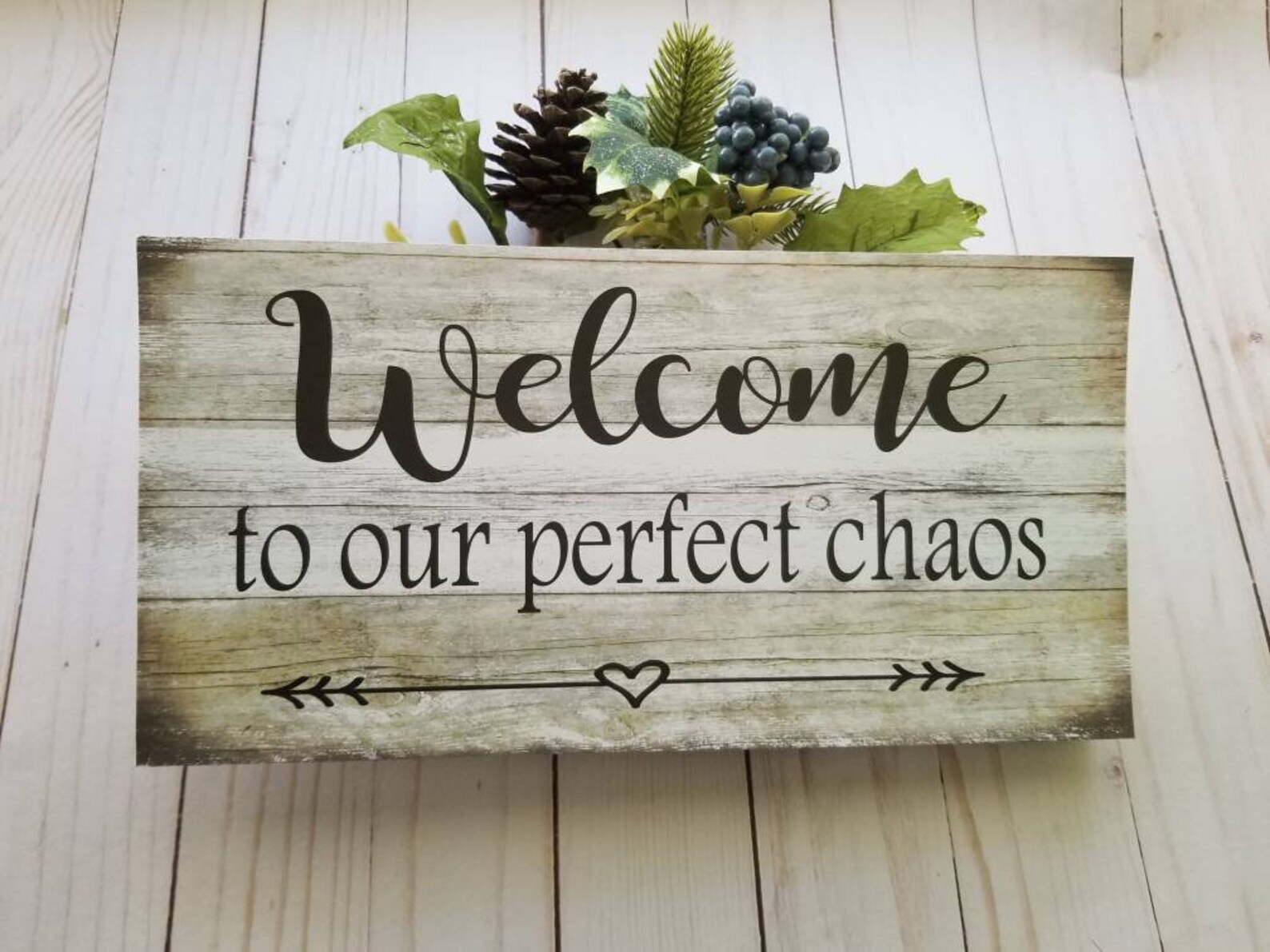 Welcome to Our Perfect Chaos Sign Farmhouse Sign Welcome - Etsy