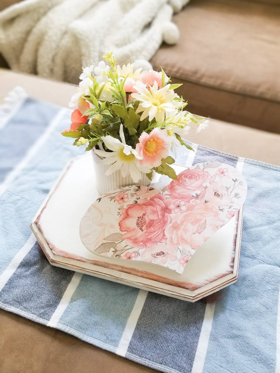 Wood Heart, Spring Heart, Spring Tiered Tray Decor, Spring Tiered Tray ...