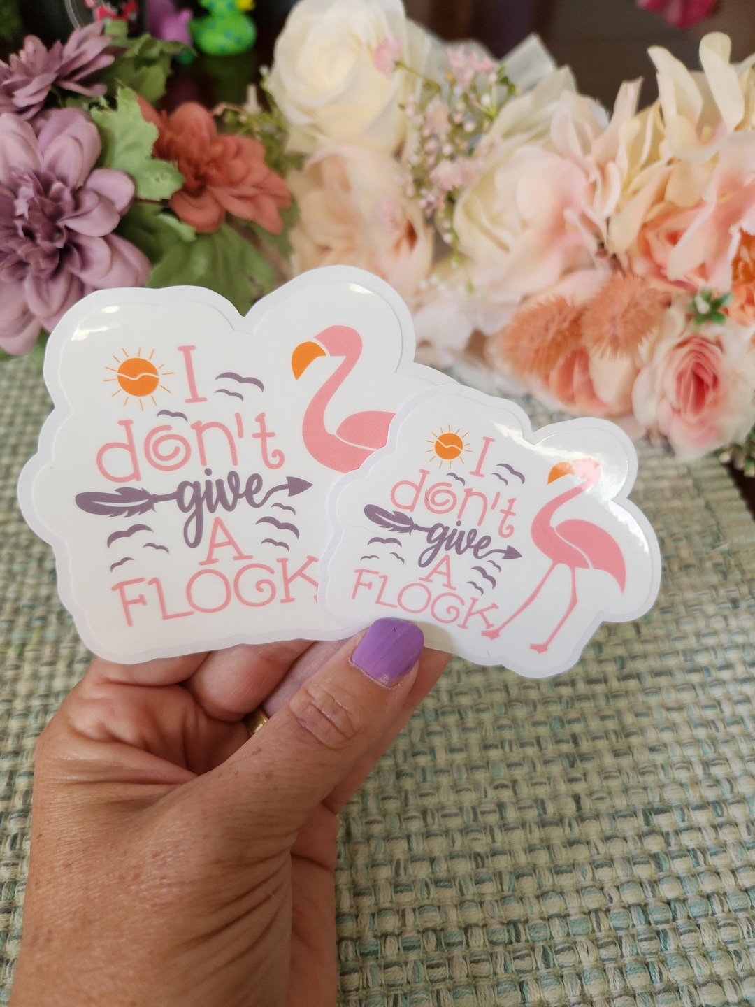 Vinyl Flamingo Sticker, Waterproof Flamingo Stickers, Watercolor Beach ...