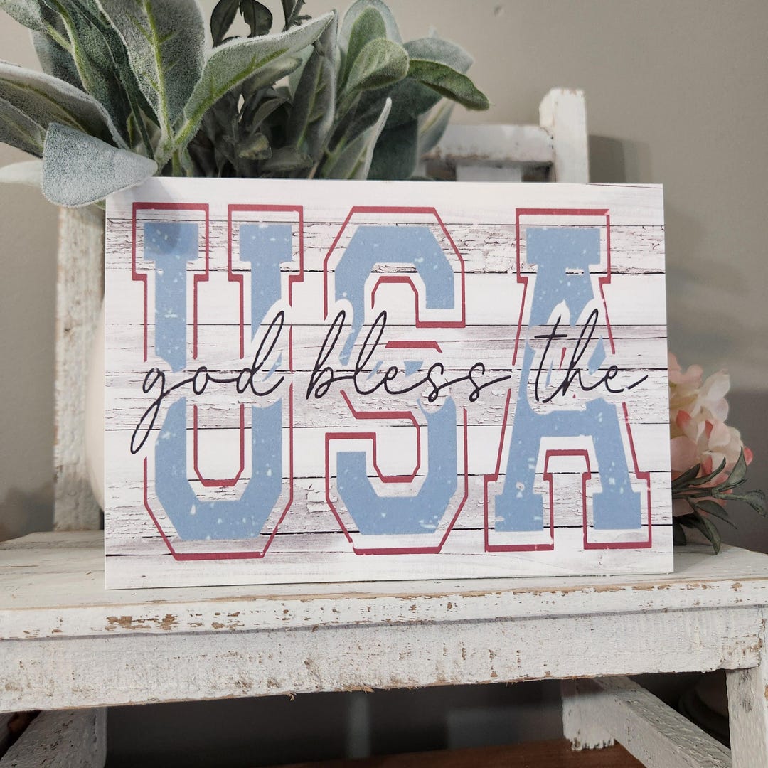 Vintage July 4th Decor July 4th Sign / USA Sign / God Bless America ...