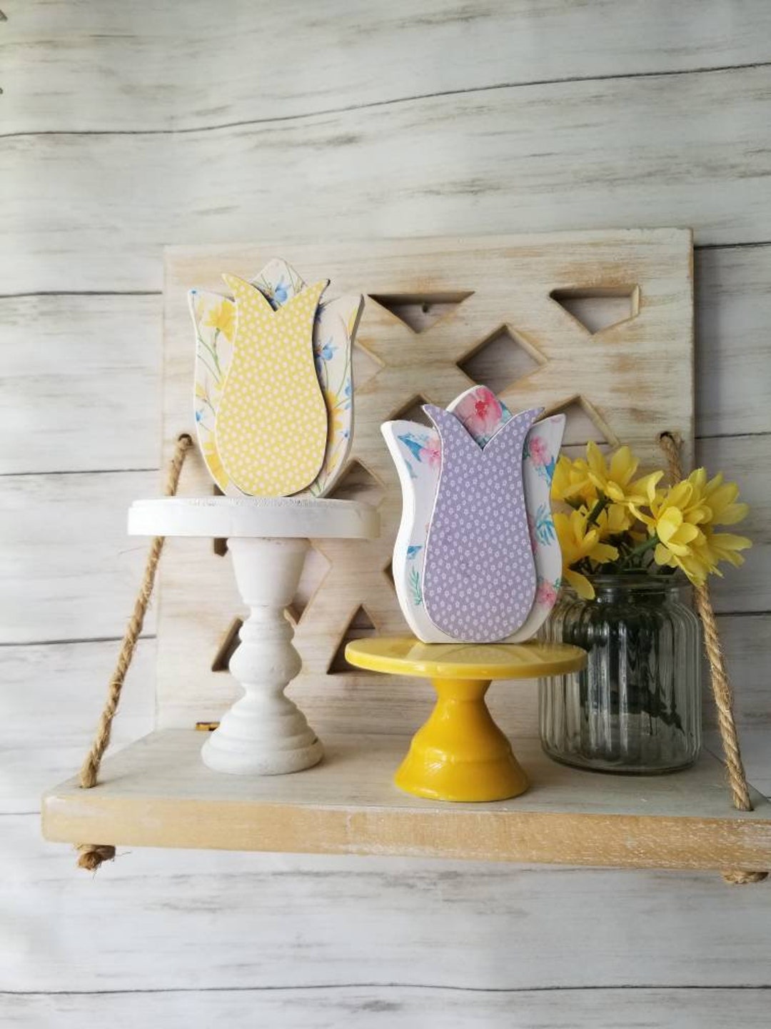Handmade 3D Tulip Sign, Spring Tiered Tray Decor - Etsy