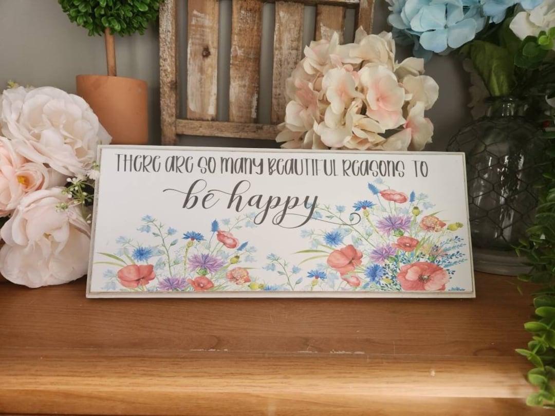Watercolor Floral Wood Sign, Farmhouse Spring Decor (6x14 In) - Etsy