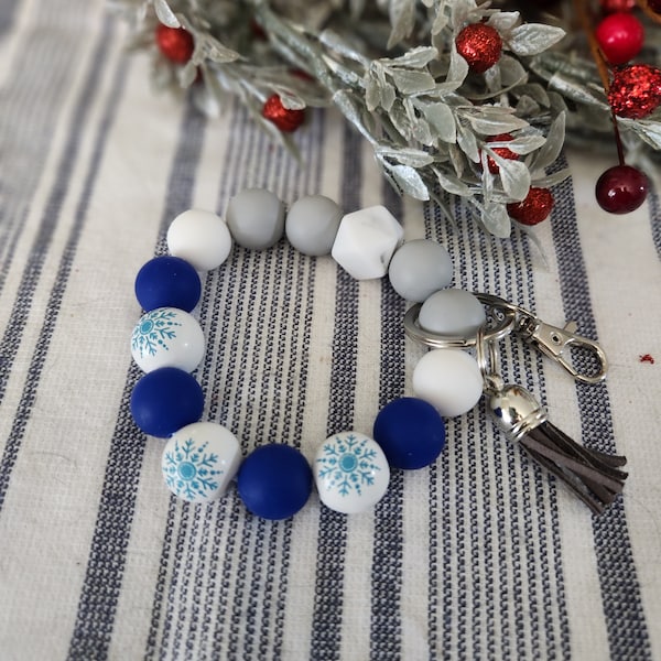 Snowflake Keychain - Etsy