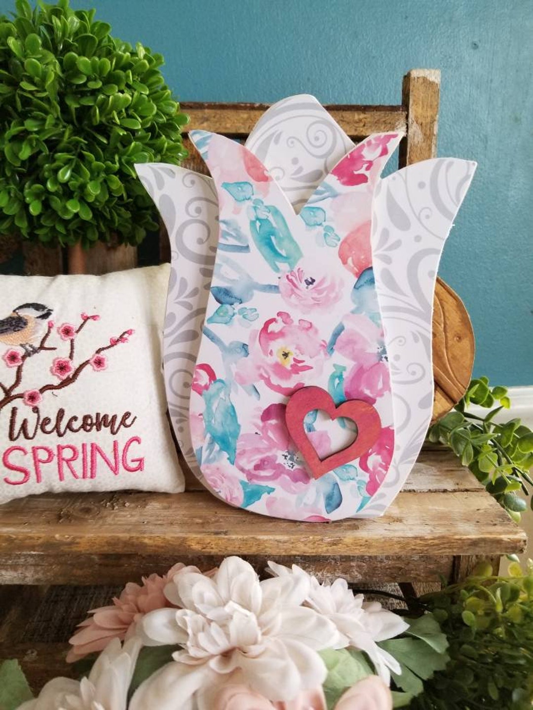 3D Spring Flowers, Tulip Signs, Spring Tiered Tray Decor, Spring Tiered ...