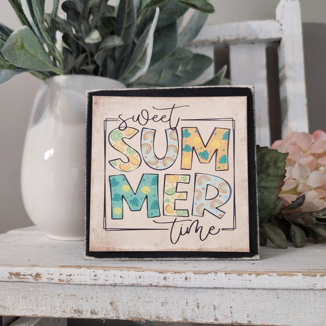 Sweet Summertime Wood Sign: Farmhouse Tiered Tray Decor - Etsy