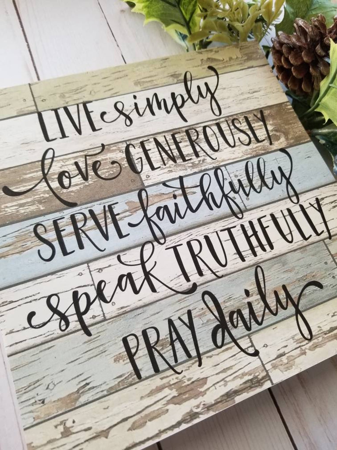 Live Simply Love Deeply Wood Sign: Inspirational Christian Home Decor ...