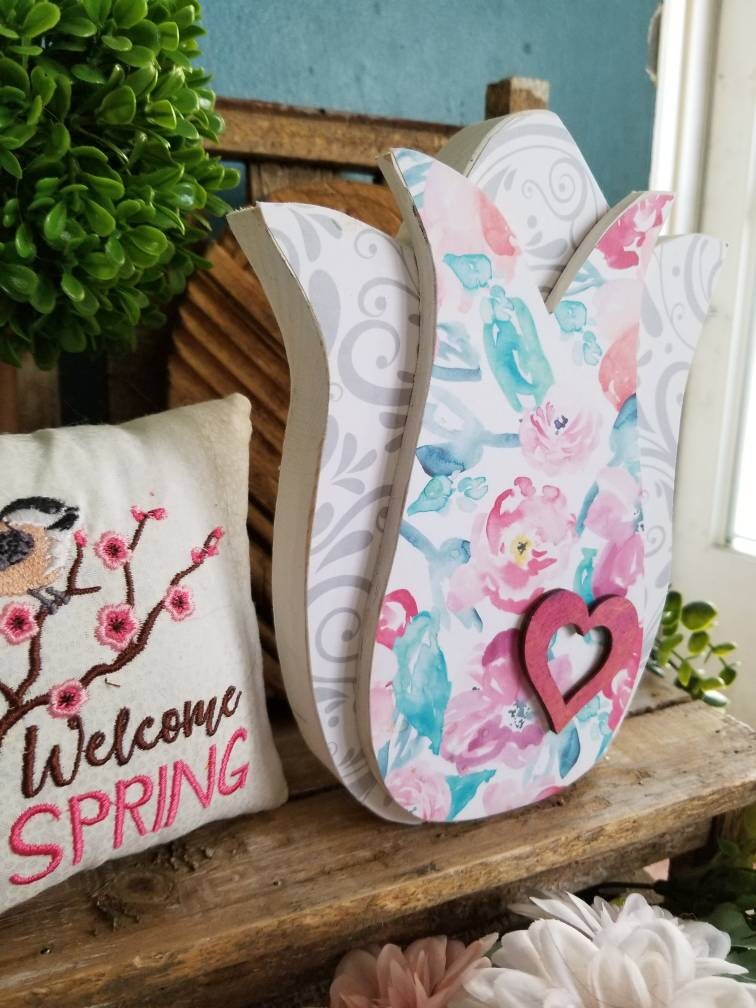 3D Spring Flowers Tulip Signs Spring Tiered Tray Decor - Etsy