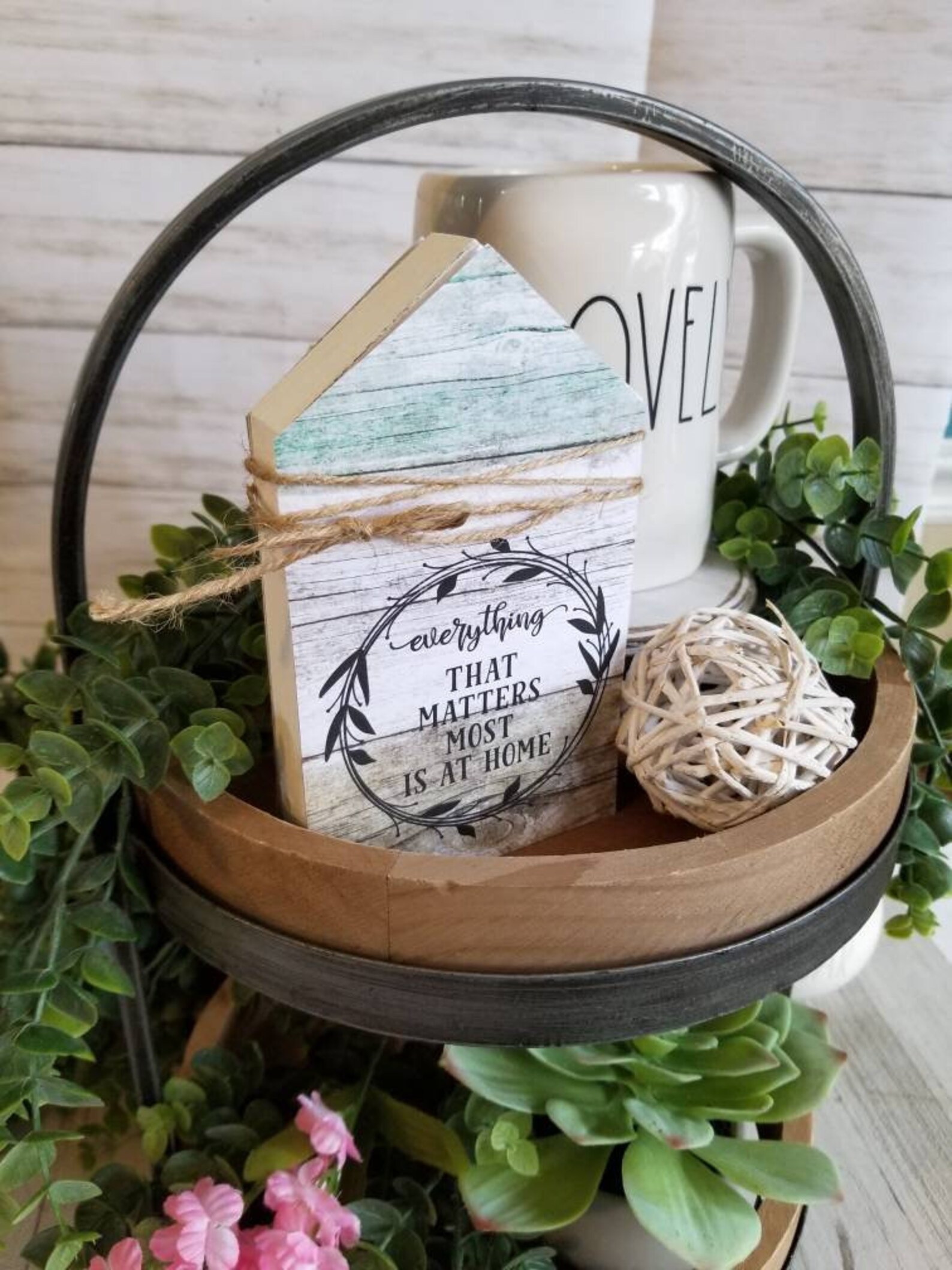 Farmhouse Family Sign Farmhouse Tiered Tray Decor Mini Wood - Etsy