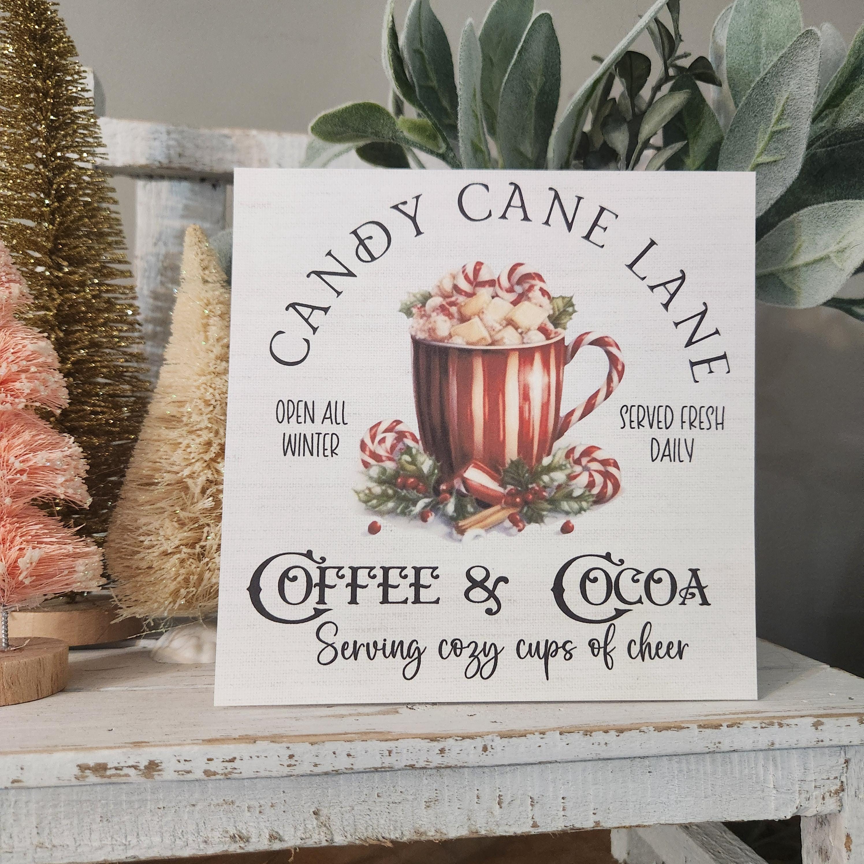 Peppermint Coffee Bar Sign, Christmas Tiered Tray Decor - Etsy