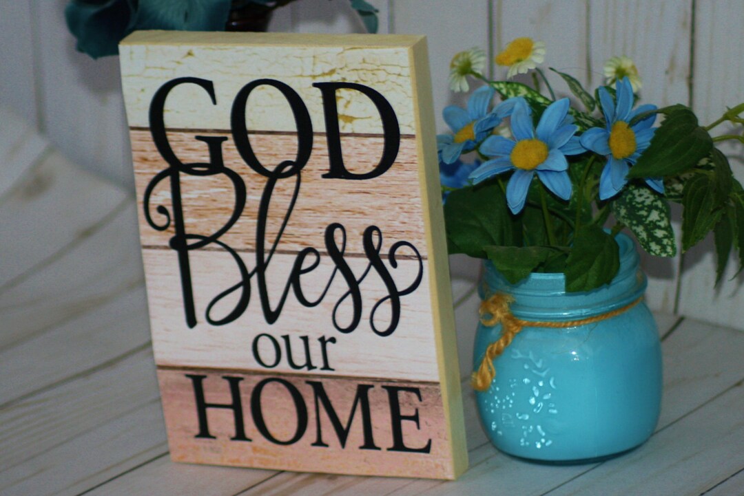 Wooden Sign, God Bless Our Home, Religious Sign, Wood Home Sign ...
