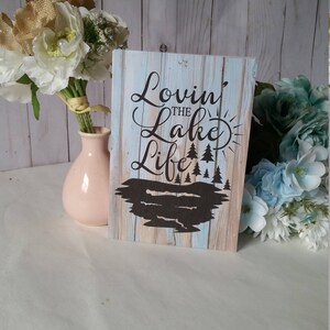 Lovin the Lake Life Wooden Sign, Wooden Lake House Sign, Wooden Lake ...