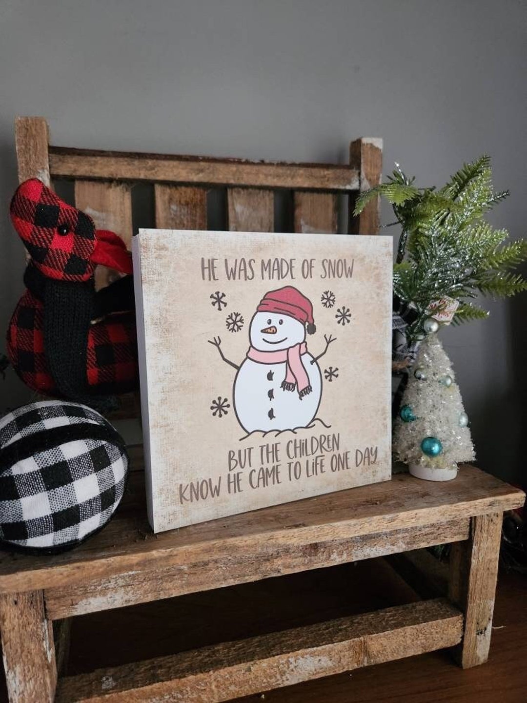 Snowman Christmas Wood Sign, Coffee Bar Decor - Etsy