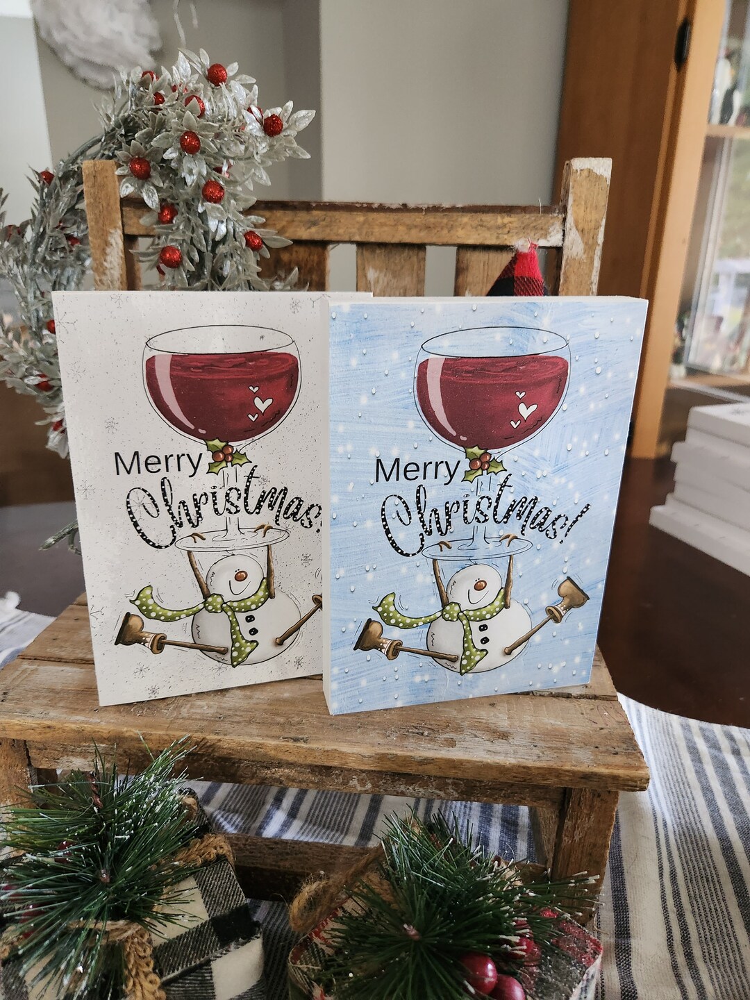 Tipsy Snowman Christmas Wine Sign: Funny Holiday Decor - Etsy