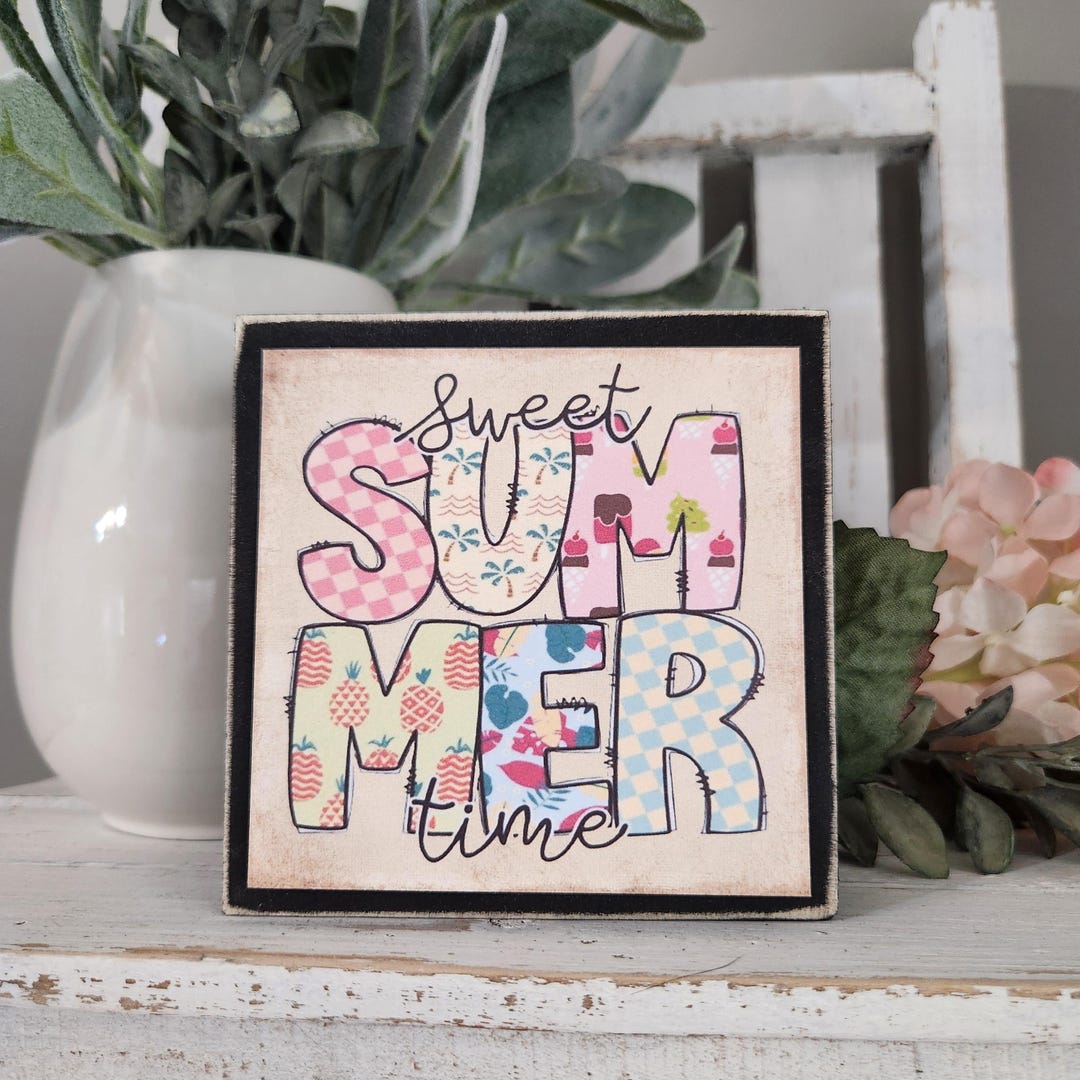 Hello Summer Wood Sign / Sweet Summertime Wood Sign / Modern Farmhouse ...
