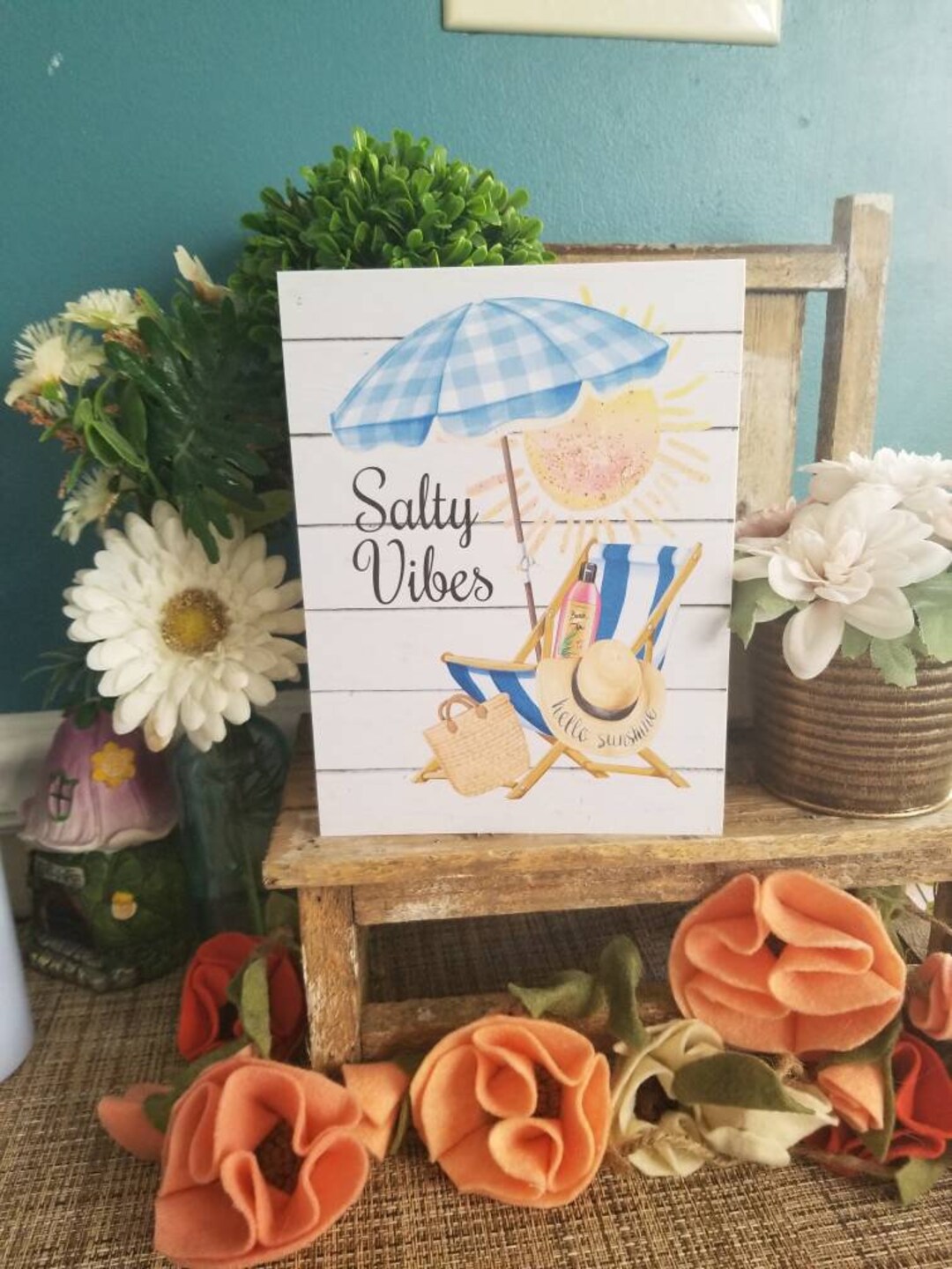 Wooden Beach Signs, Beach Tiered Tray Decor, Beach Home Decor, Coastal ...