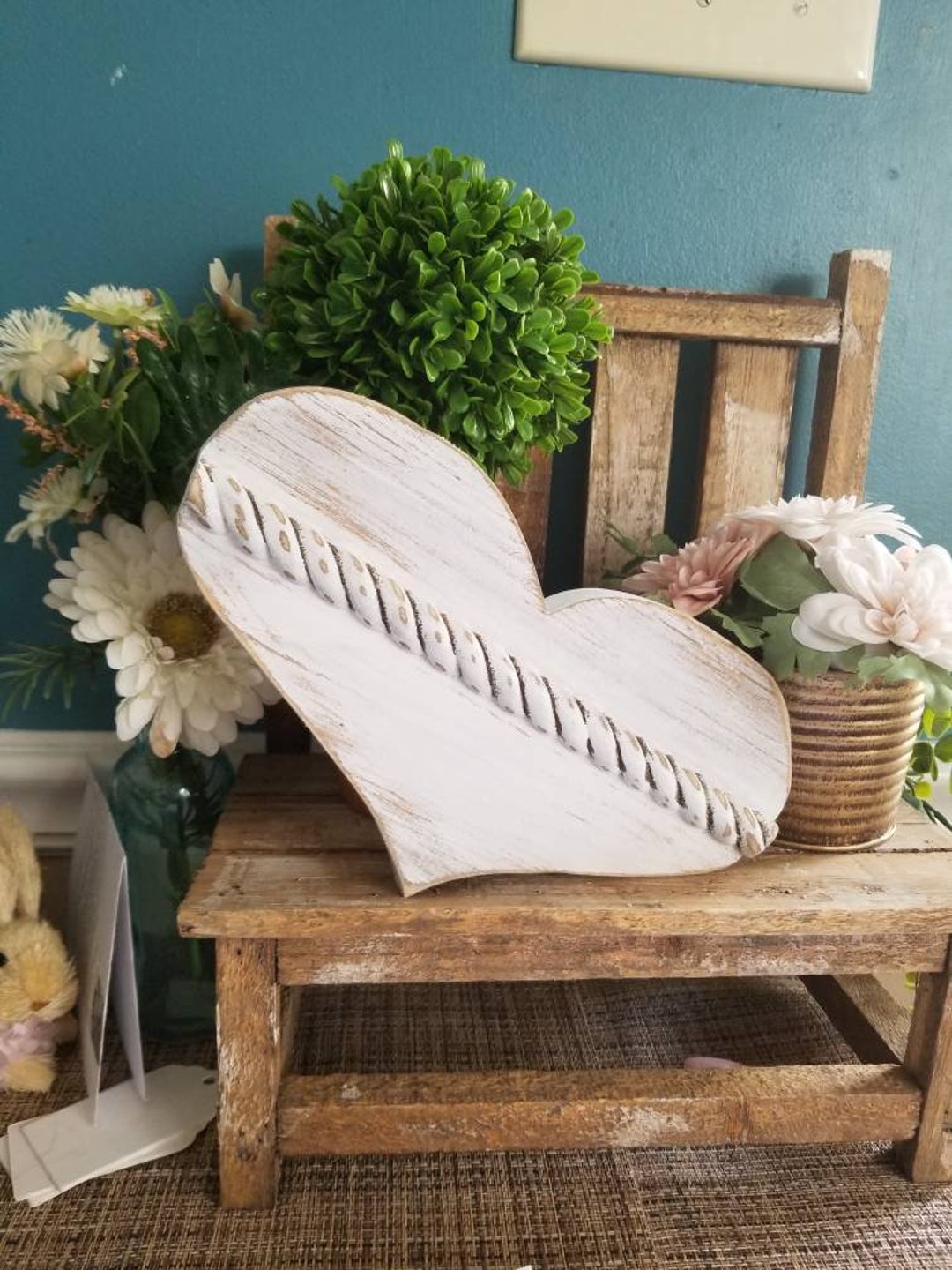 Wood Heart Sign, Farmhouse Tiered Tray Decor Spring, Rustic Wedding ...