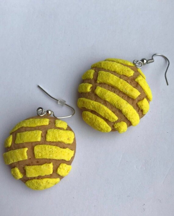 Yellow Concha Polymer Clay Earrings | Etsy