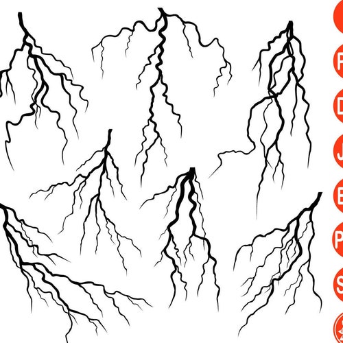 Lightning Bolt crack Thunder Thunderbolt. Cut Files for - Etsy