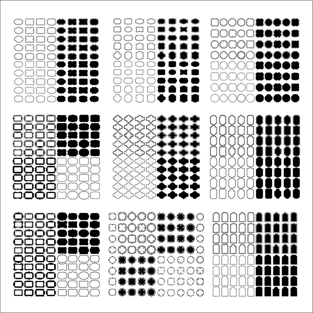 720 Classic Frames, Frame SVG, Frame DXF, Frames PNG, Files for Cricut ...