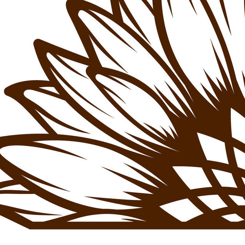 Split Sunflower SVG File Sunflower Cut File for Cricut | Etsy