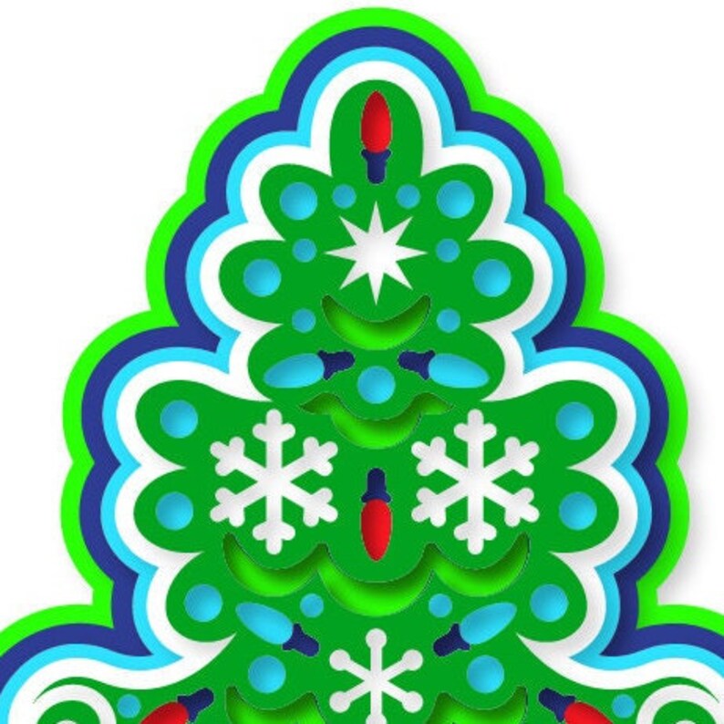 3D Christmas Tree Mandala SVG for Cricut - Etsy