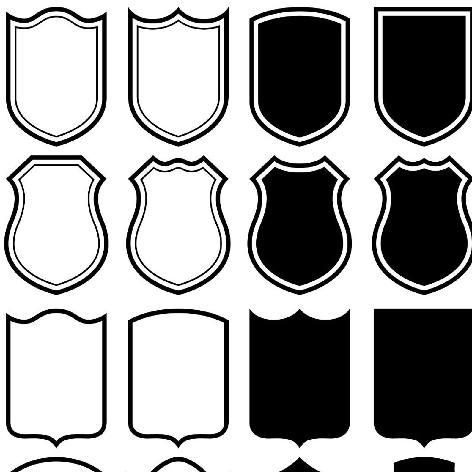 80 Shield Digital Cut Files SVG, Shield Banner DXF, Badge Silhouette ...