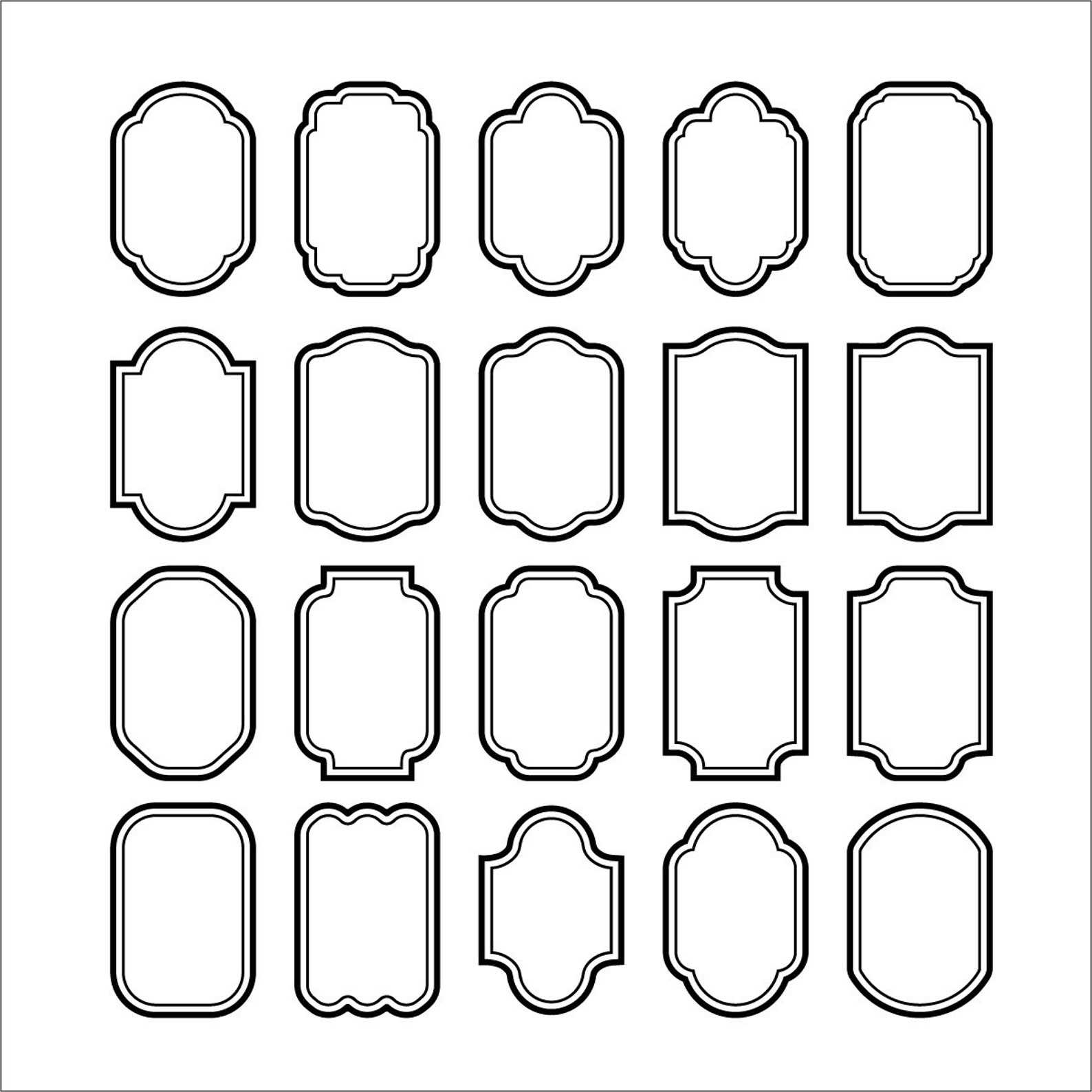 80 Classic Frames Frame SVG Frame DXF Frames PNG Files for | Etsy