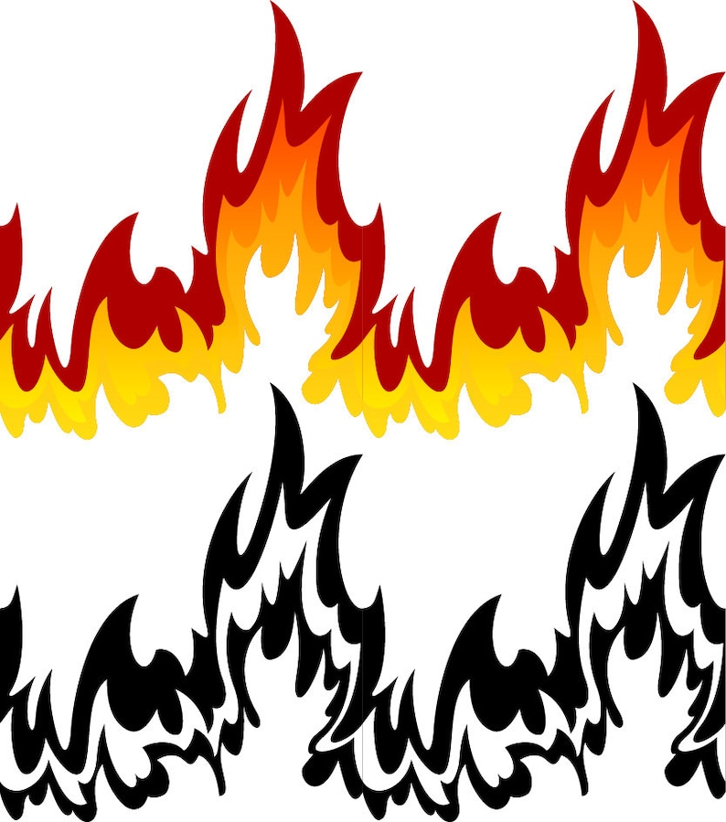 Flames SVG File Flames SVG Flames PNG Border svg flame | Etsy