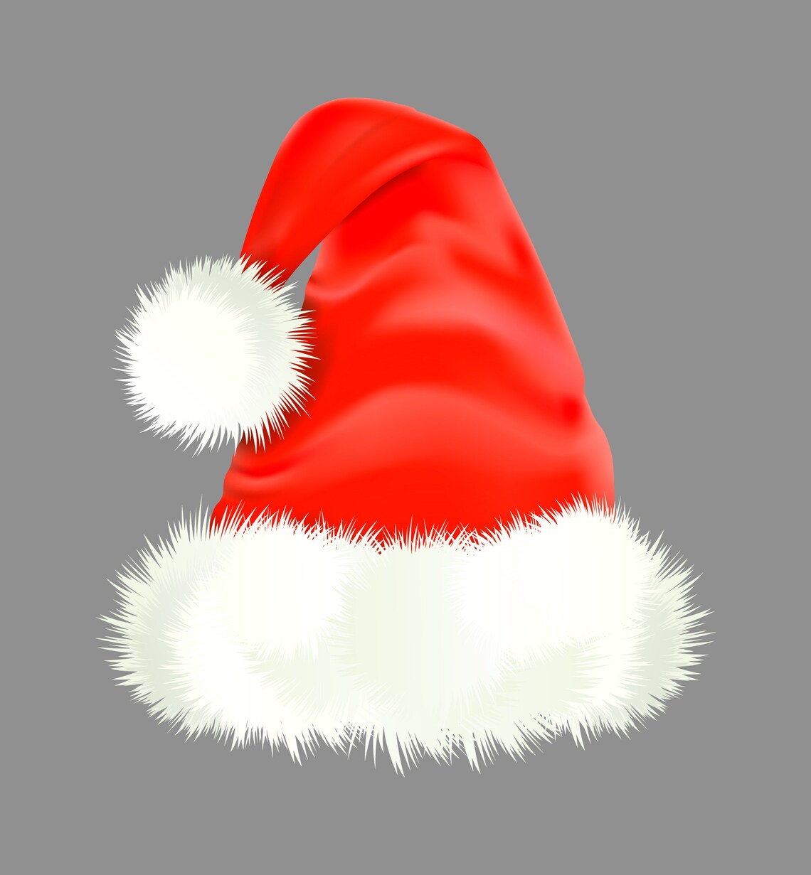Santa Hat Clipart, Vector Santa Cap PNG EPS (digital Download) - Etsy