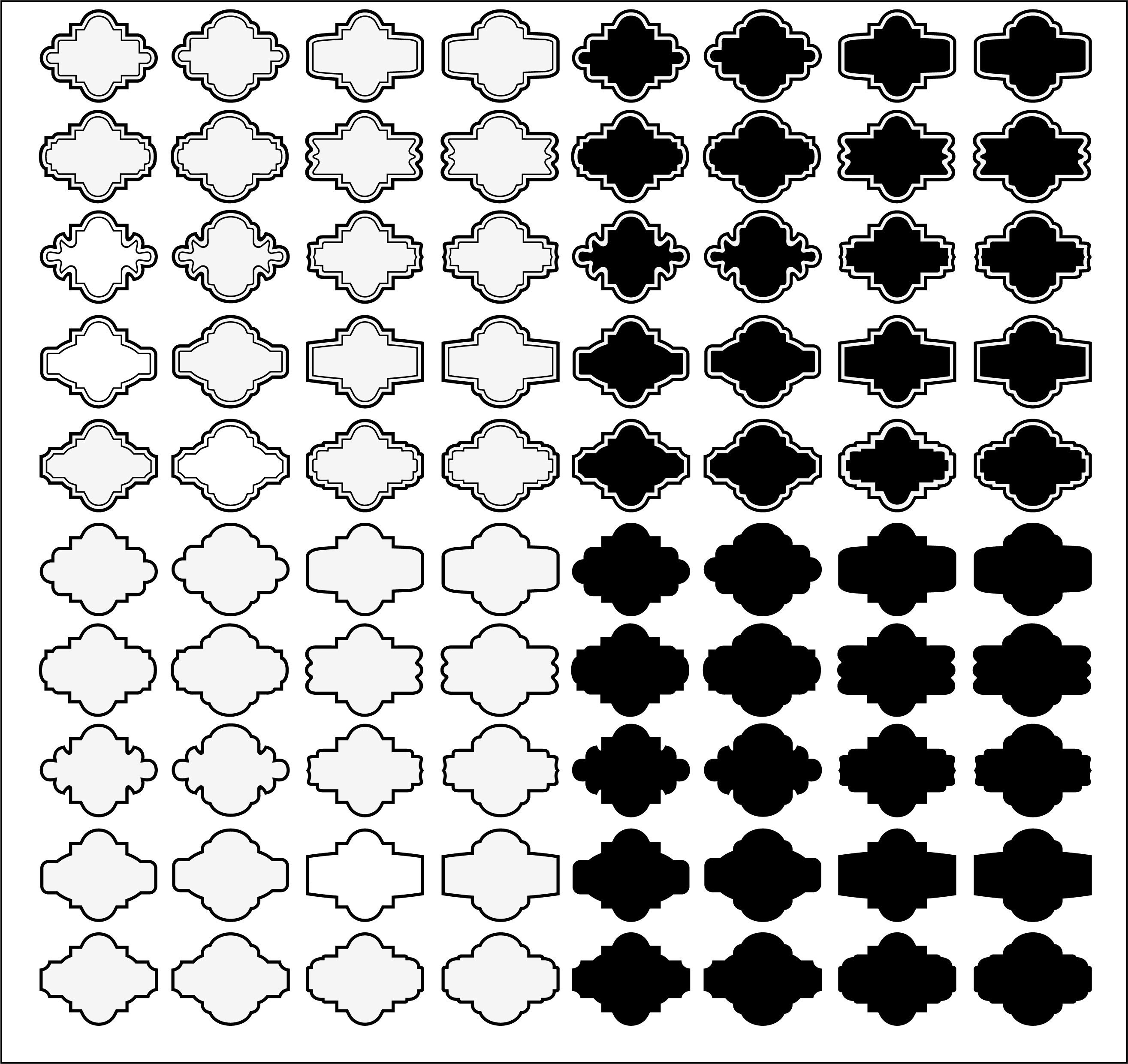 80 marcos clásicos Marco SVG Marco DXF Marcos PNG Archivos | Etsy