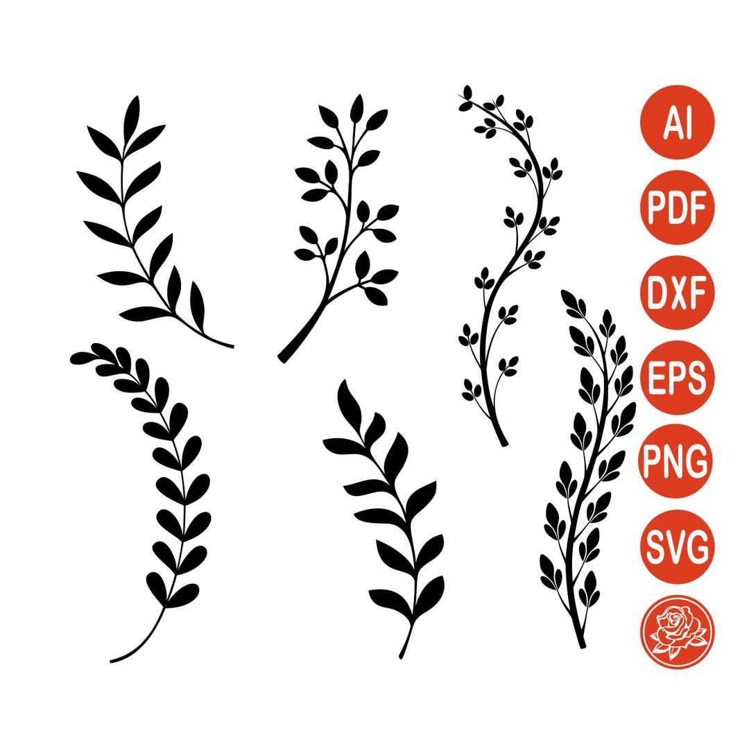 Flower SVG Bundle Botanical Branches Leaves Cut Files for Cricut Crafts ...