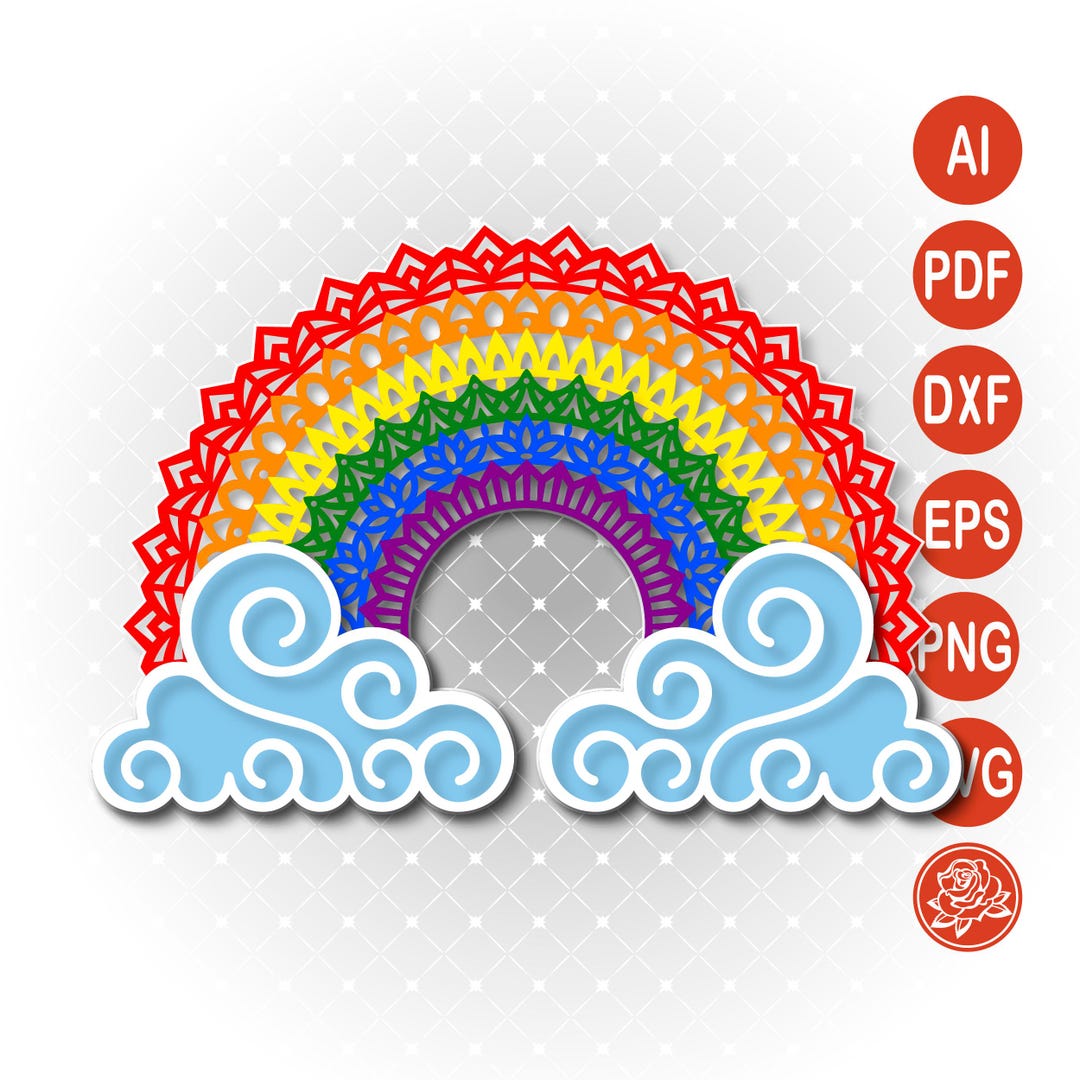 Layered Rainbow SVG | Intricate 3D Paper Cut for DIY Decor Gifts ...