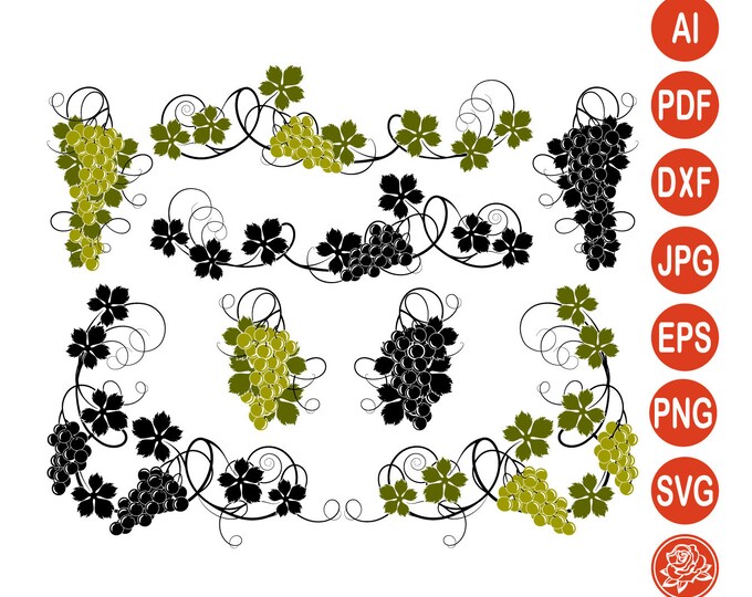 Grapevine Window Decal Grapevine Faux Stained Glass Grapes - Etsy Israel