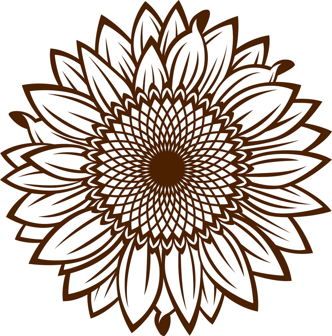 Sunflower for design SVG file. Sunflowers cut file DXF. | Etsy