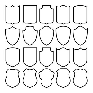 80 Shield Digital Cut Files SVG, Shield Banner DXF, Badge Silhouette ...