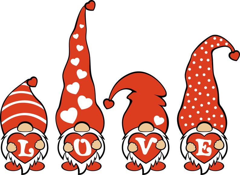 Gnome Valentines Day Svg Love Heart Gnome Holding Heart Etsy