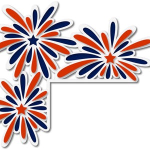 Patriotic Fireworks Corner SVG | 4th of July, Independence Day (digital ...