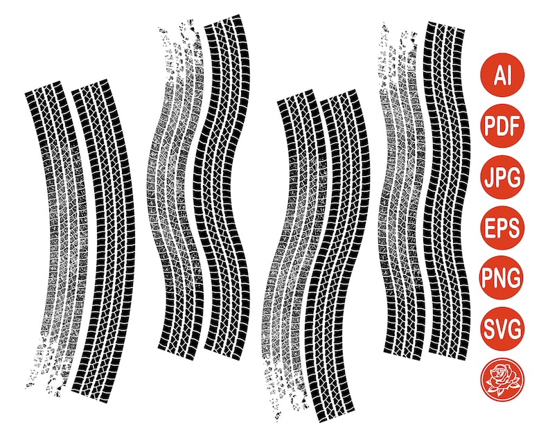 Car Tire File for Print Tire Tracks Wall SVG Track From Car - Etsy