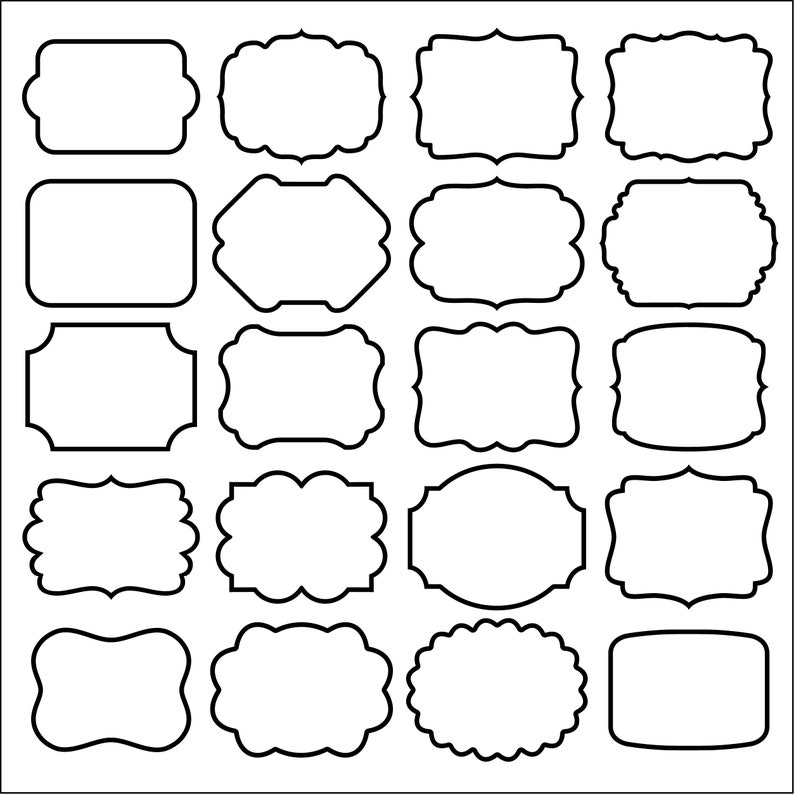 80 Classic Frames SVG Cutout Frame Template PNG Files for | Etsy